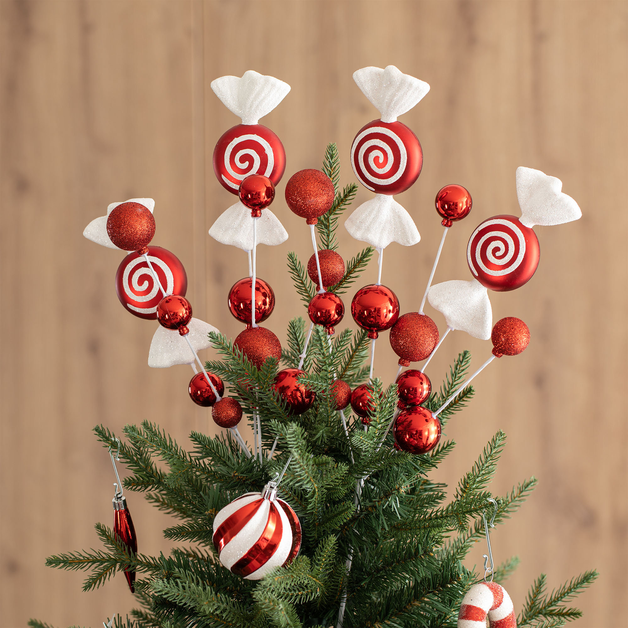 The Holiday Aisle® 24"H Christmas Red & White Candy Pick & Reviews ...