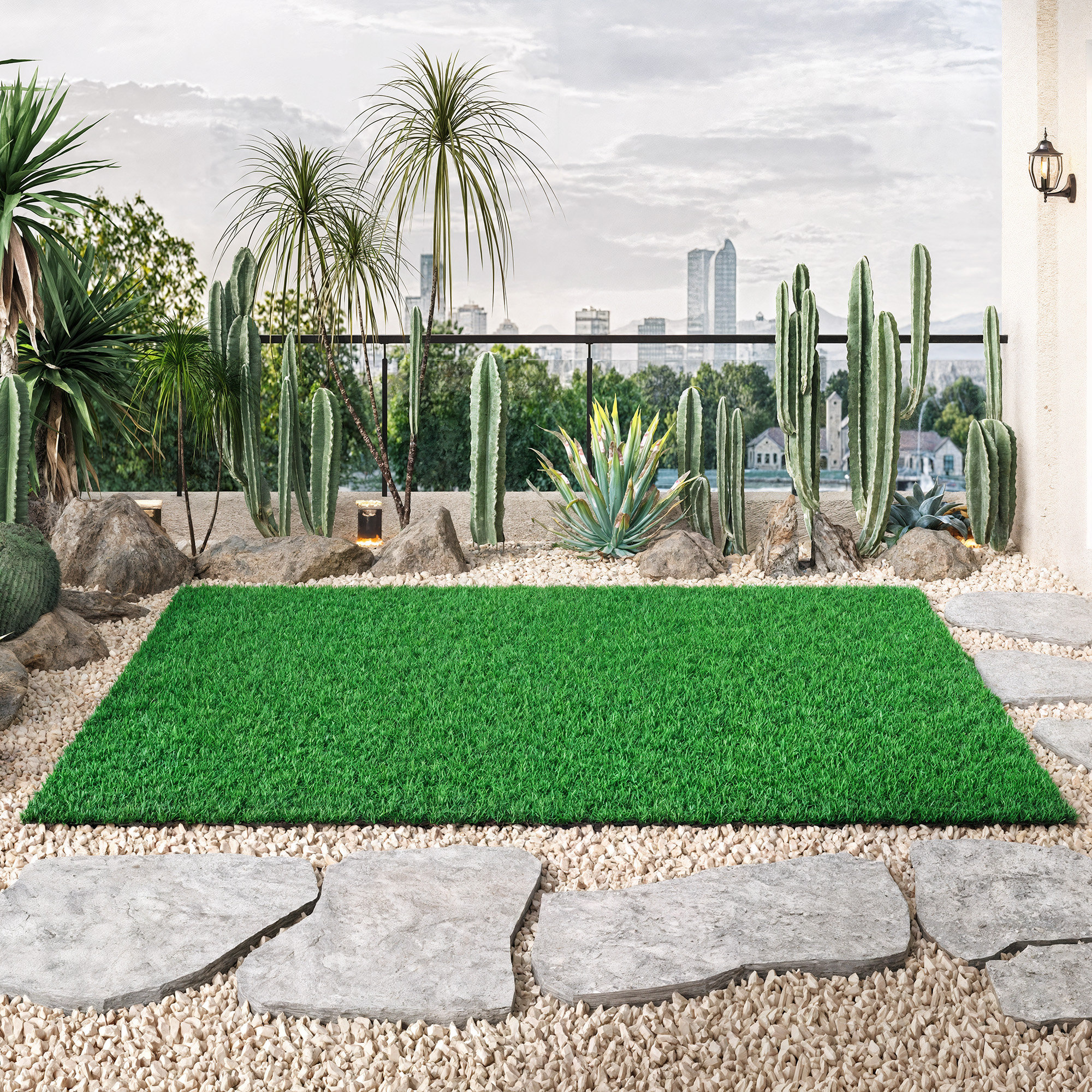 Morinome Artificial Grass Turf Rugs & Rolls With Drainage Holes ...