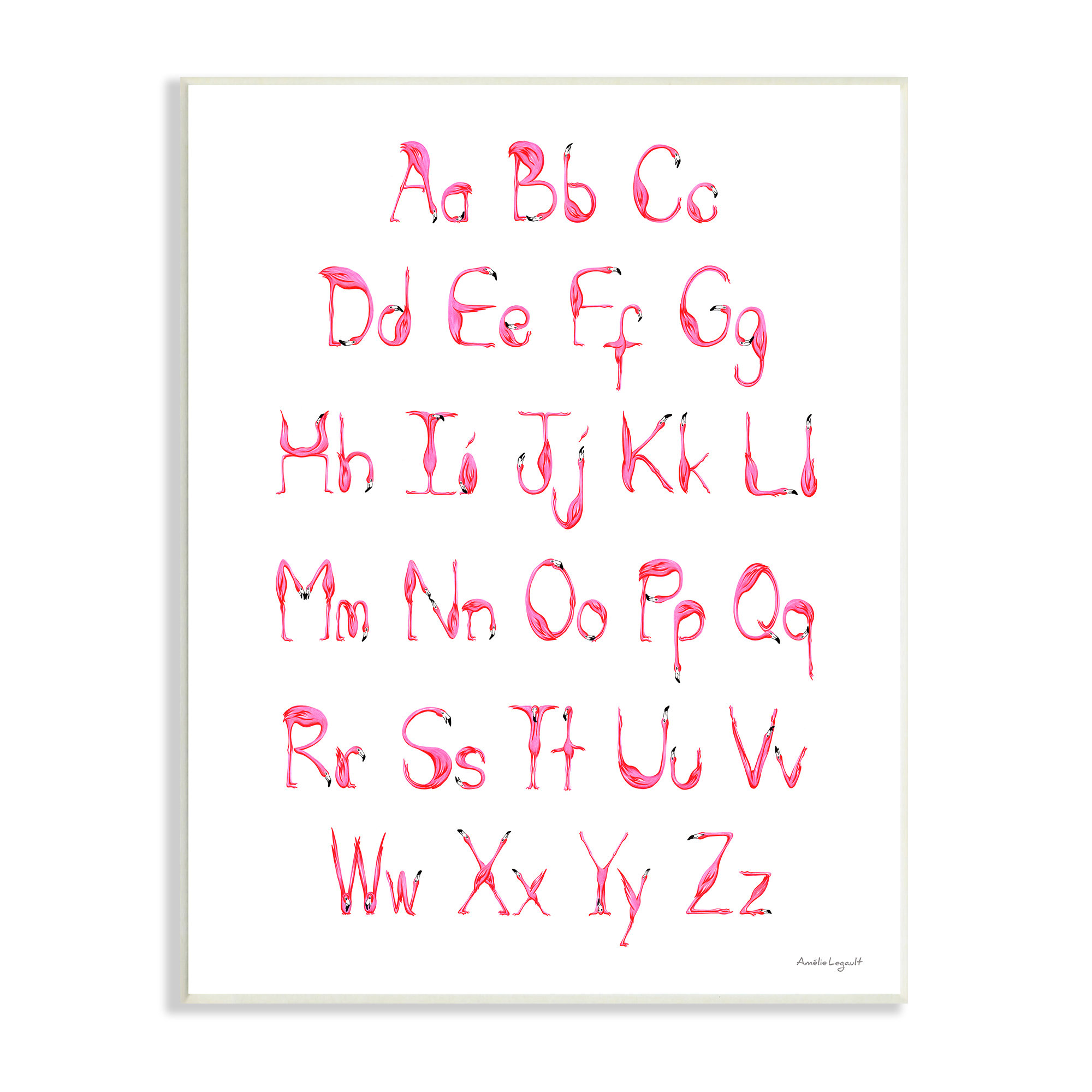 Stupell Industries Flamingo Shaped Letters Alphabet Pink Typography ...