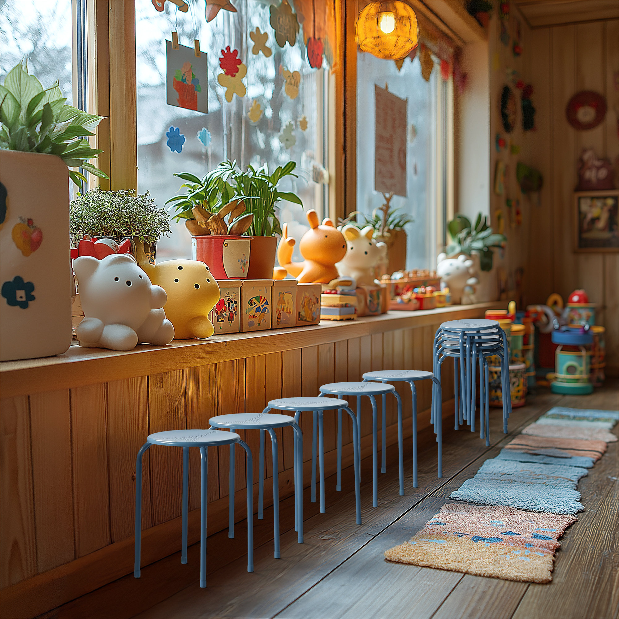 39F inc Set of 10 Stackable & Nesting Chairs, Lightweight and Sturdy ...