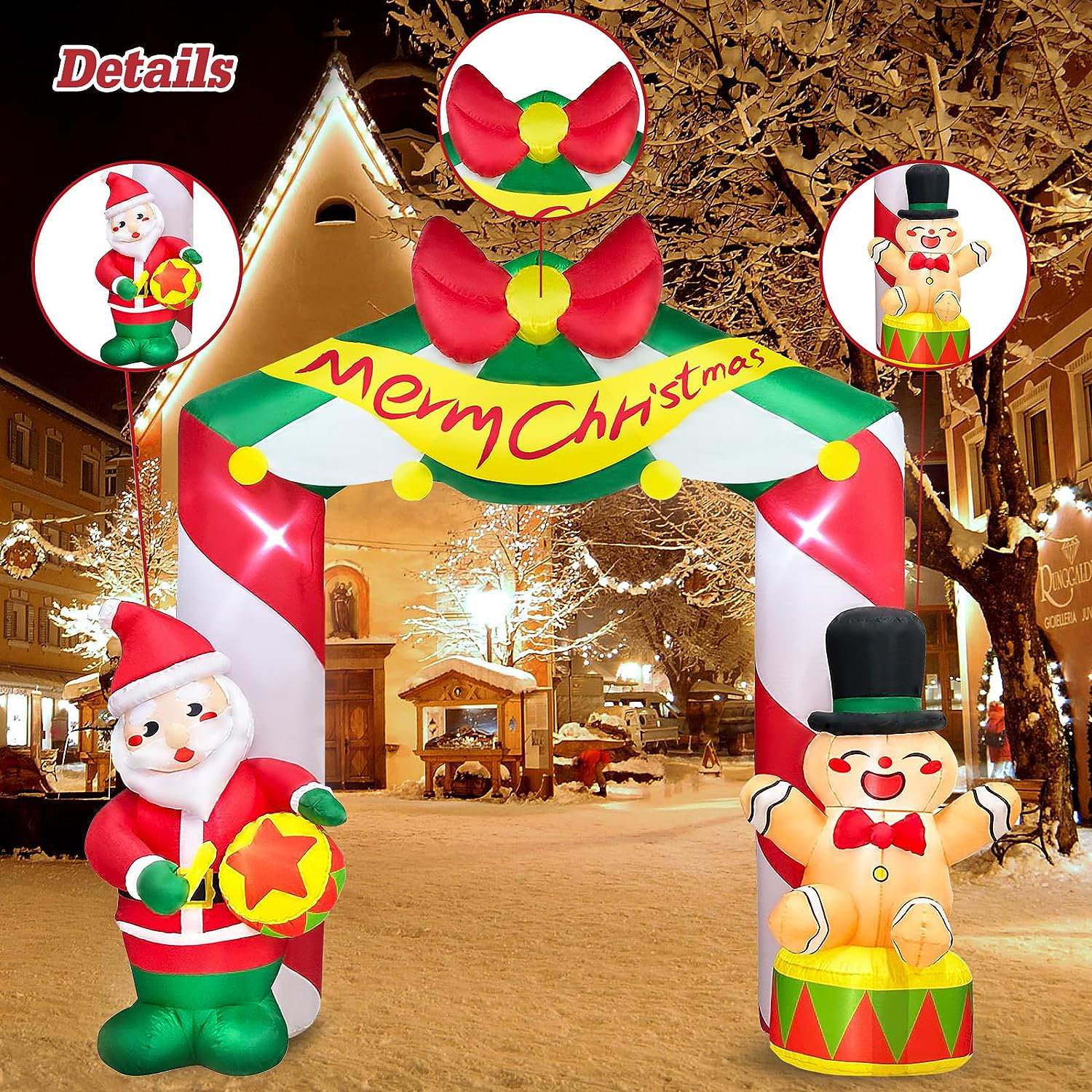 The Holiday Aisle® Santa Claus, Gingerbread Christmas Inflatable Set ...