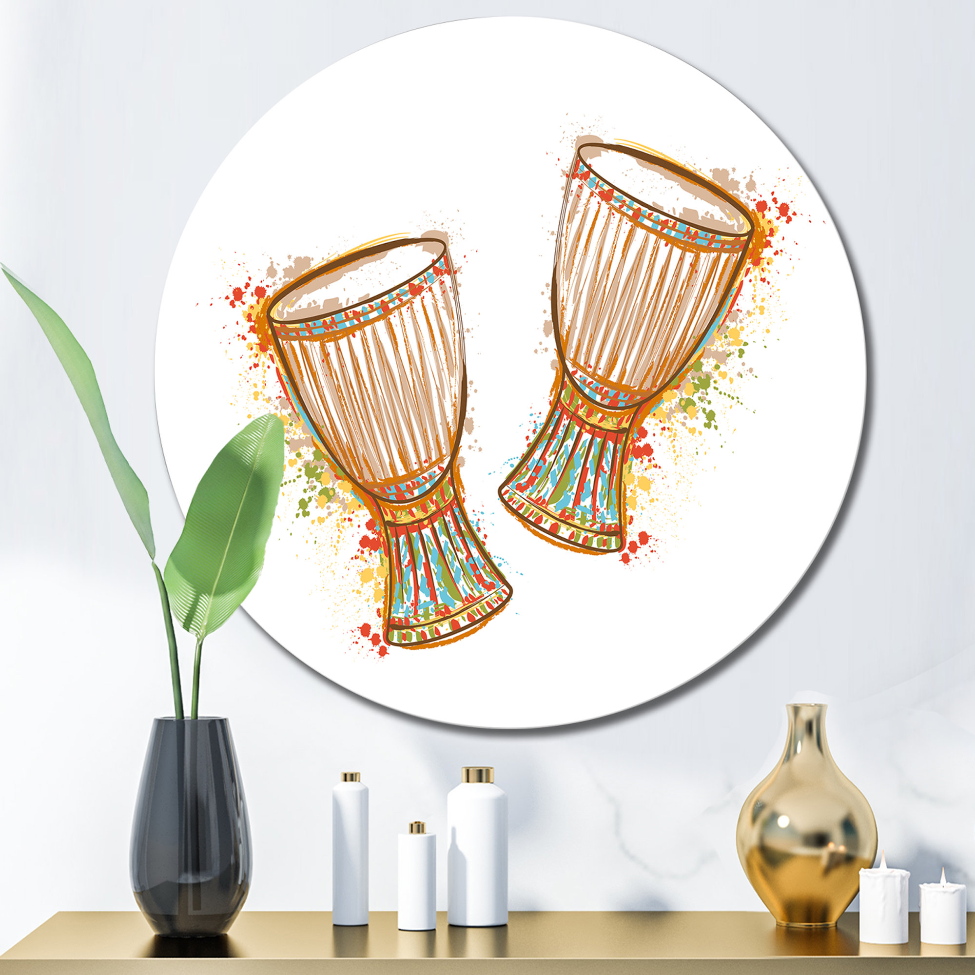 Red Barrel Studio Traditional Tam Tam Drums III - Cabin & Lodge Metal ...