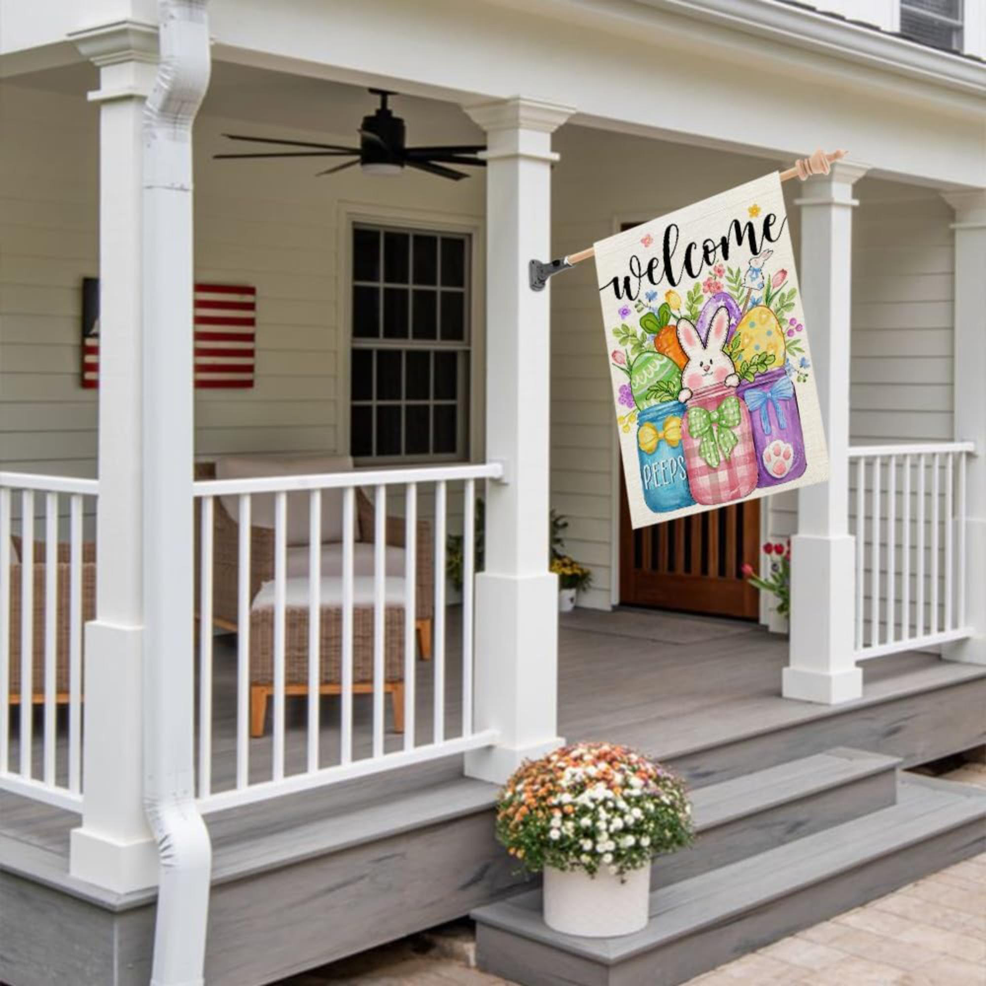 Ophelia & Co. Easter House Flag Double Sided Large Burlap Holiday Bunny ...