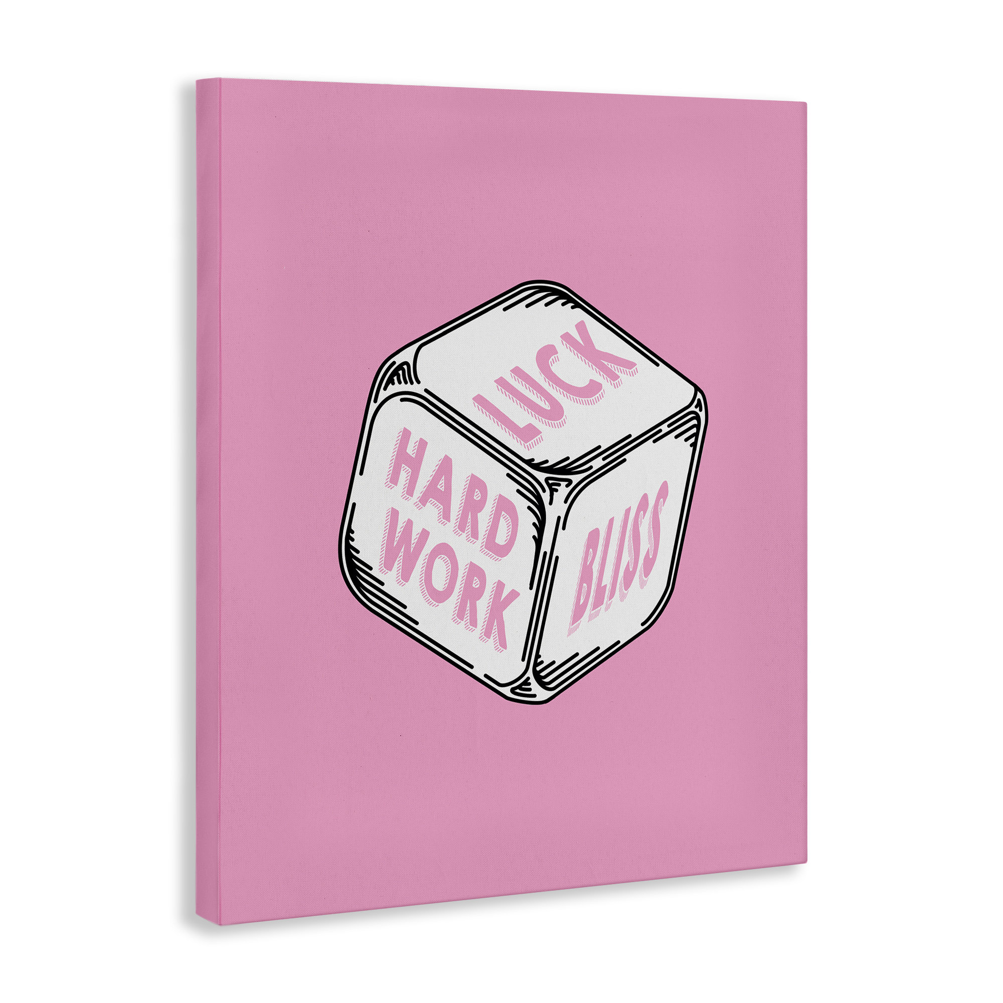 Ebern Designs Pastel Pink Lucky Dice Canvas Wall Art by Graffi*tee ...