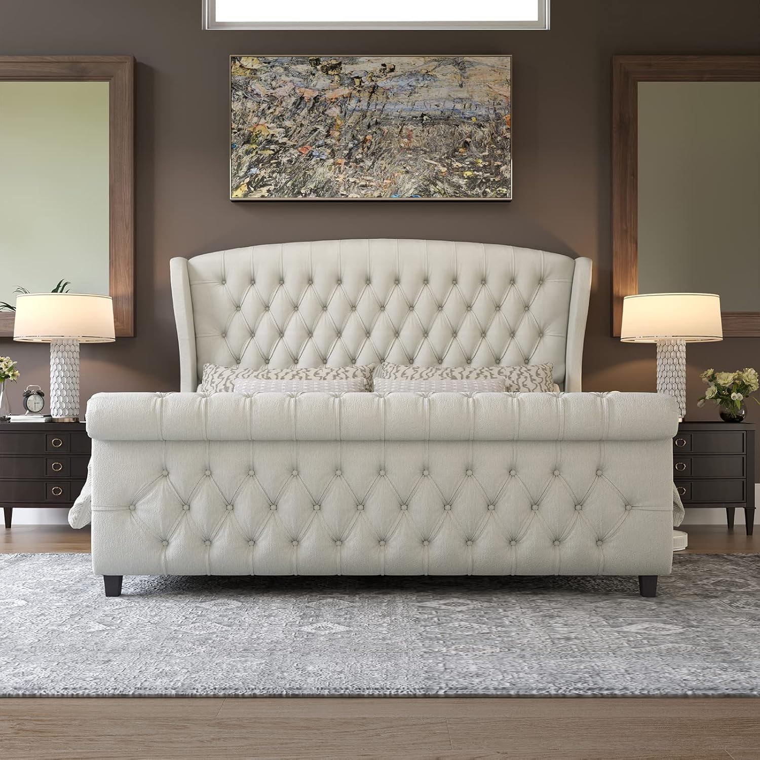 Willa Arlo™ Interiors Dulane Chenille / Velvet Upholstered Sleigh Bed ...