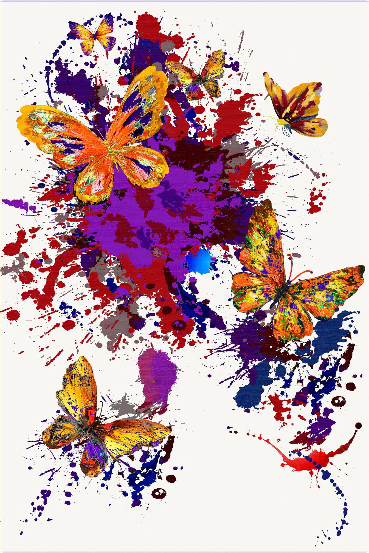 Rosalind Wheeler Multi-Colored Butterfly Patterned Paint Splatter ...