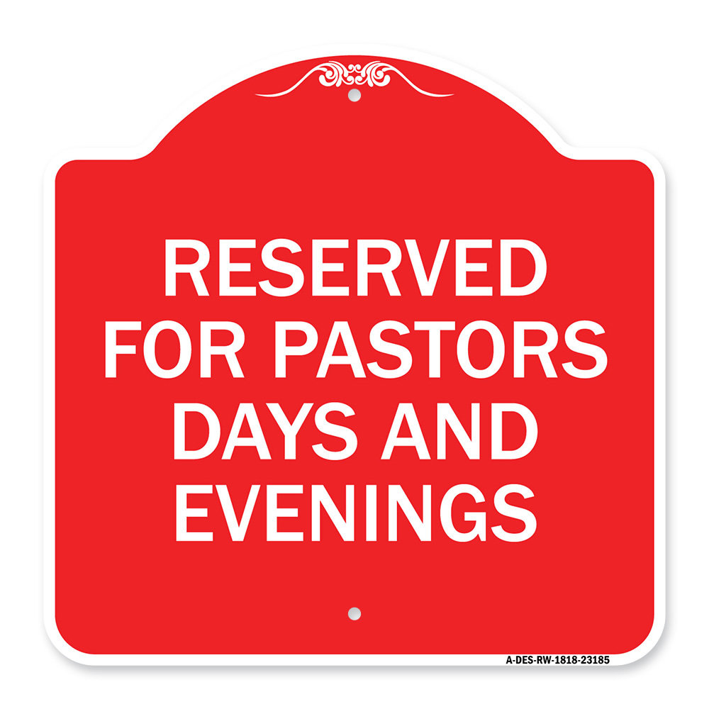 SignMission Signmission Designer Series Sign - Reserved For Pastors ...