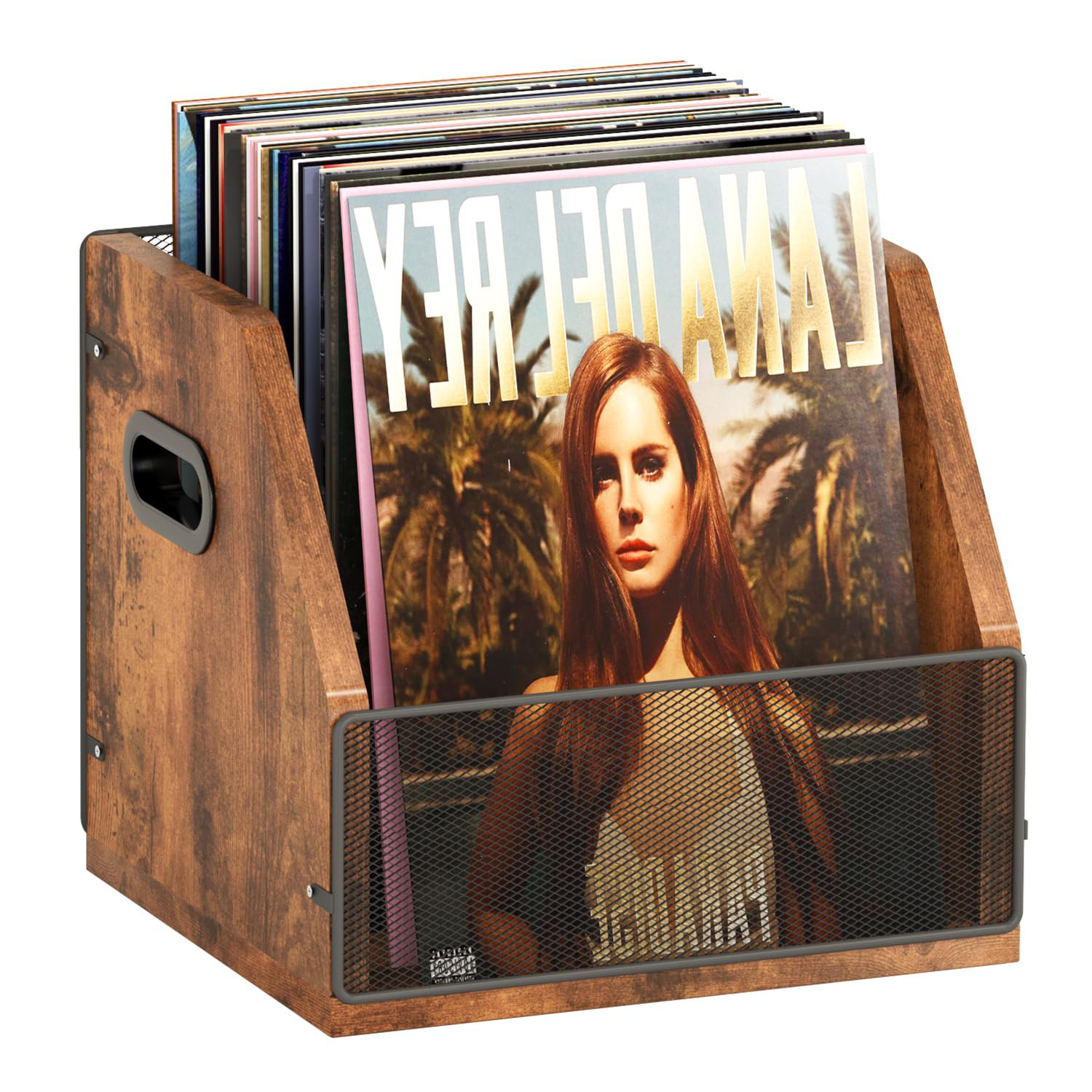 One Allium Way® Tabletop Vinyl Record Storage Rack, Holds 60 Records ...