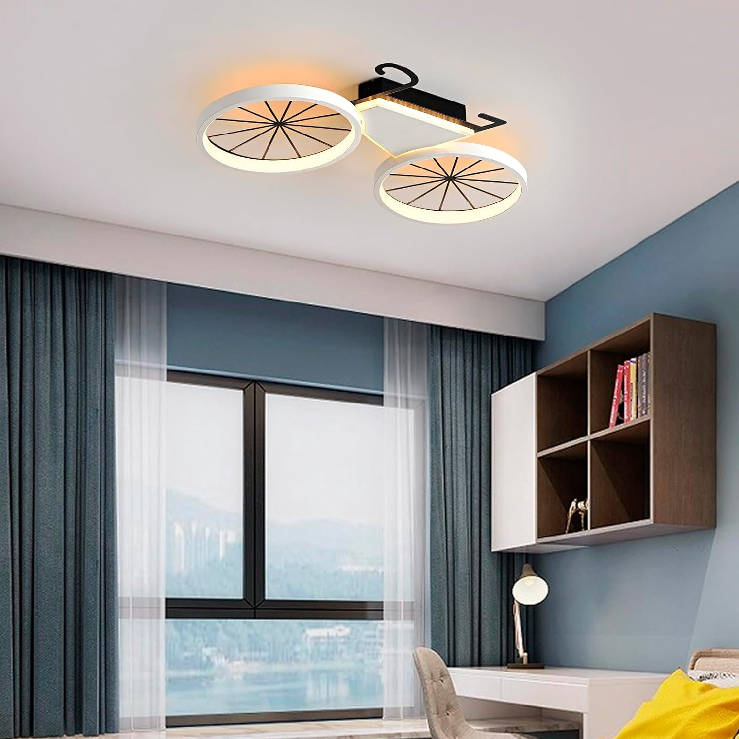 Ivy Bronx LED Children's Ceiling Light, 55cm/32W Creative Bike Design ...