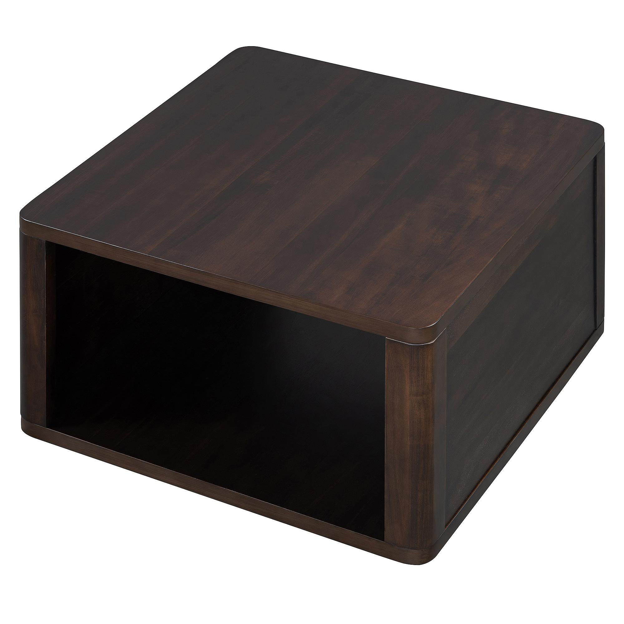 Ebern Designs Square Coffee Table For Living Room In Dark Brown ...