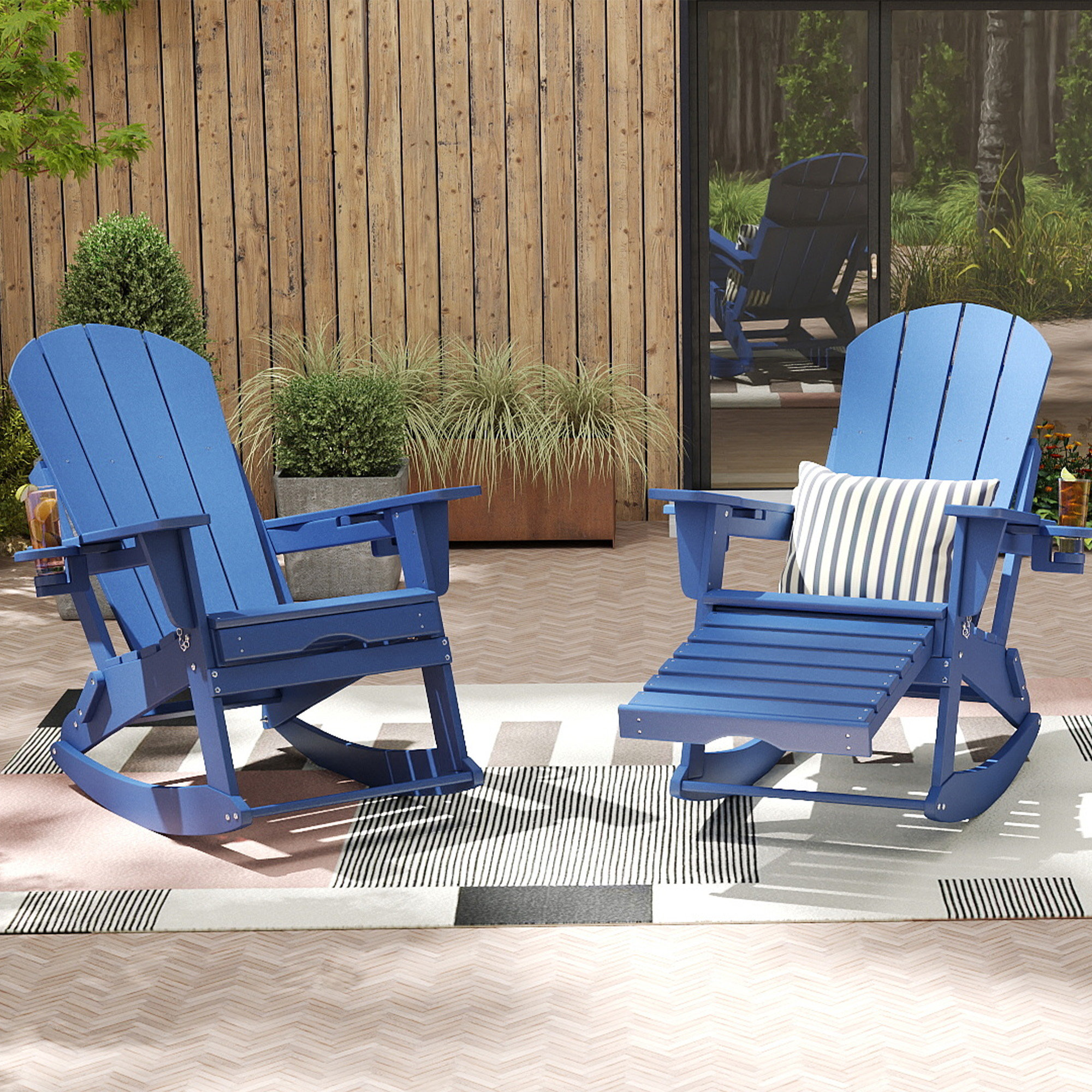Rosecliff Heights Hdpe Adirondack Folding Rocking Chair With ...