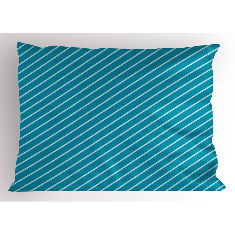 Ambesonne Geometric Pillow Sham 2 Pack Striped Cruise Colors Pale Blue ...
