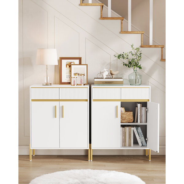 Mercer41 Accent Cabinet, Adjustable Shelf, Fluted Drawer Front ...