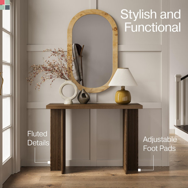 Pebble & Crane Stead Fluted Console Table, Small Modern Entryway Table ...