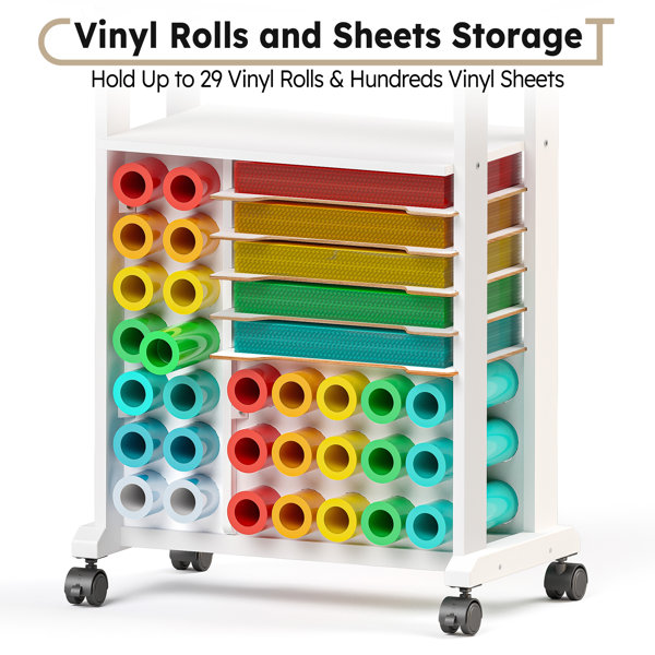 Ackitry Craft Table Storage Cart Circut Table With 5 Tiers Paper Stoage ...