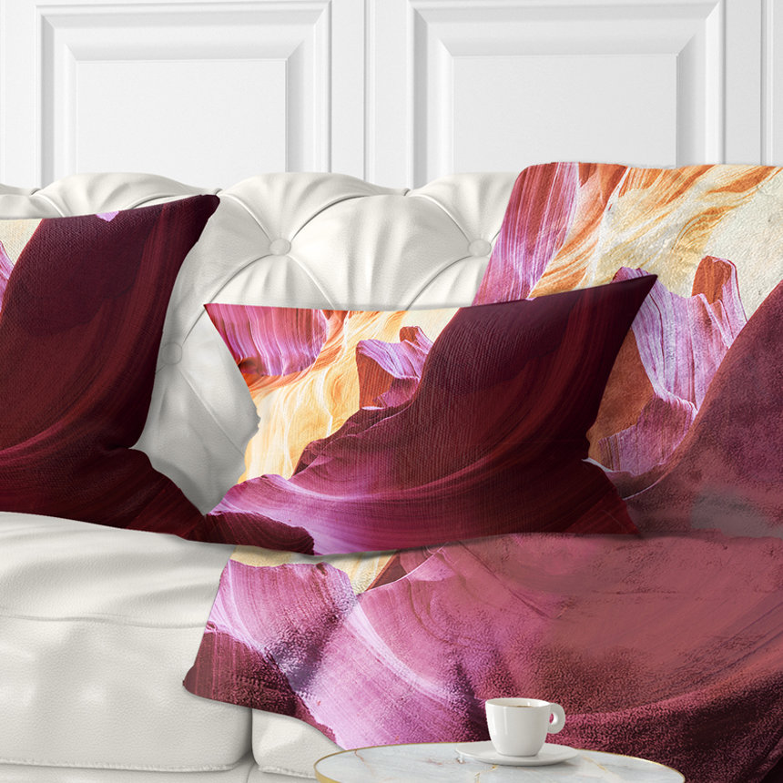 Design Art Purple in Antelope Canyon - Landscape Printed Throw Pillow ...