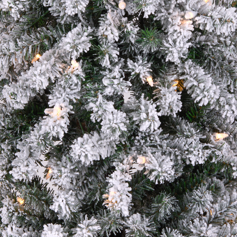 The Holiday Aisle® 6.5ft. Snowy Grand Alpine Pencil Slim Tree with ...