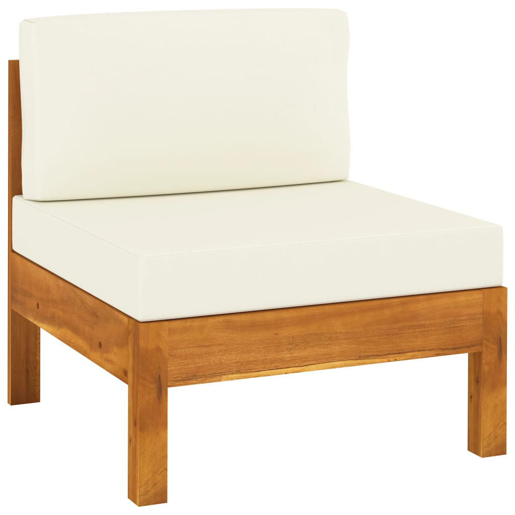 Millwood Pines Middle Sofa with Cushions Solid Acacia Wood | Wayfair