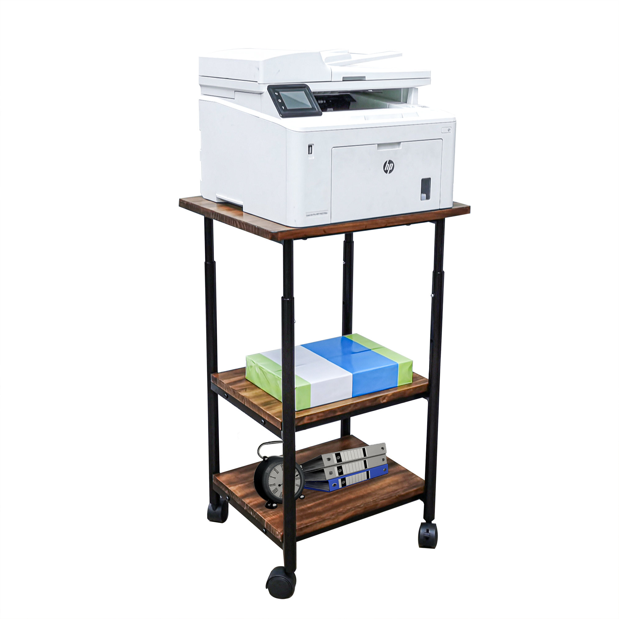 FixtureDisplays Table Top, 3-Tier Printer Table AV Cart, Height ...