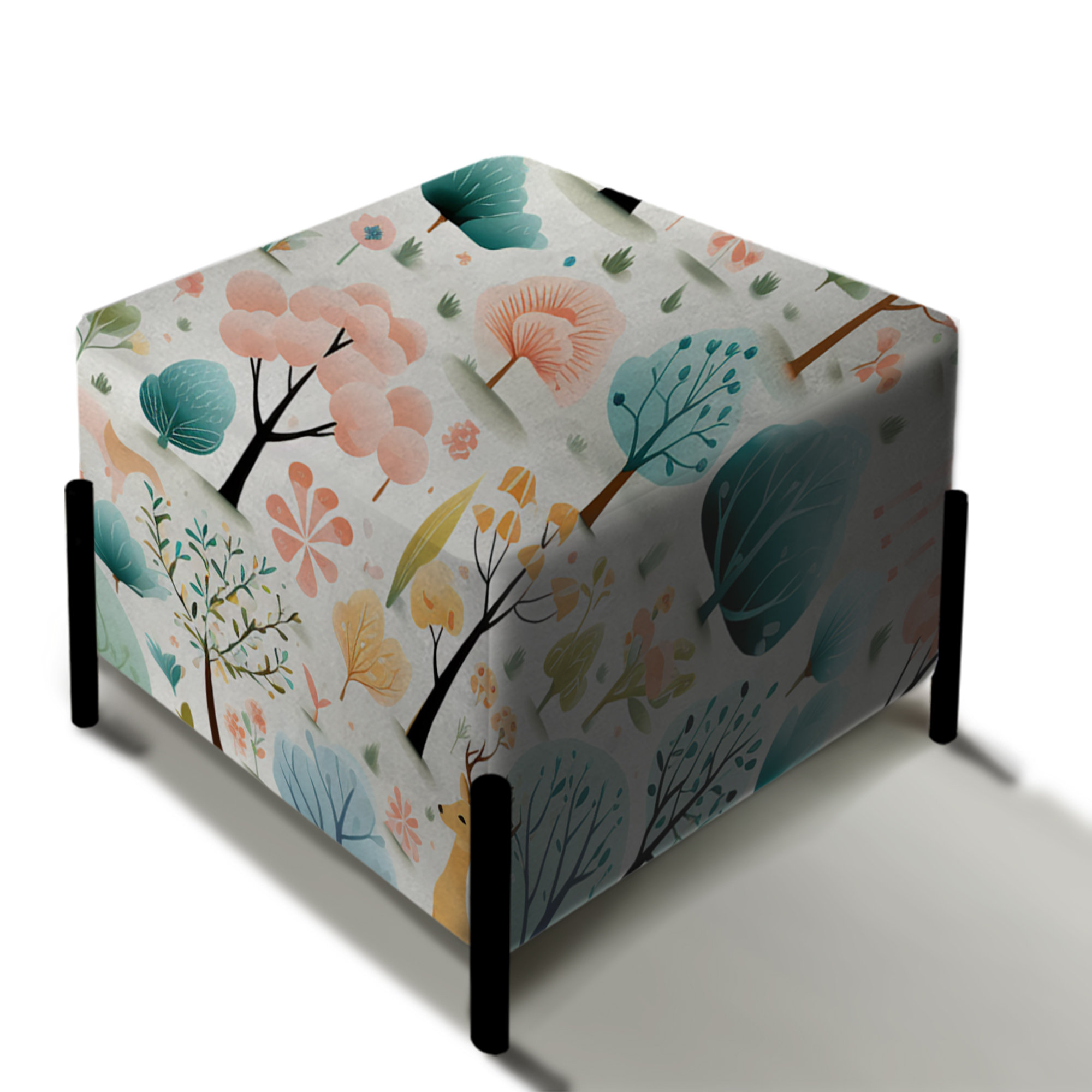 East Urban Home Nazareno - Animal Print Square Ottoman | Wayfair