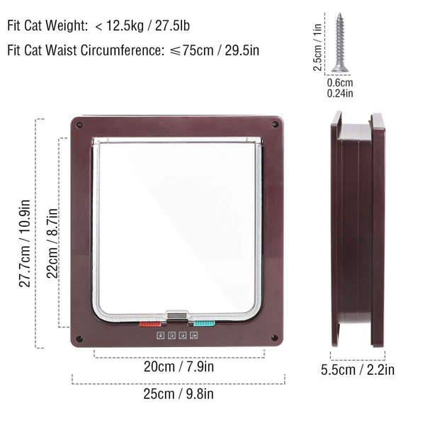 Deago Large Cat Flap Door Interior Door Pet Door for Cat Exterior Door ...