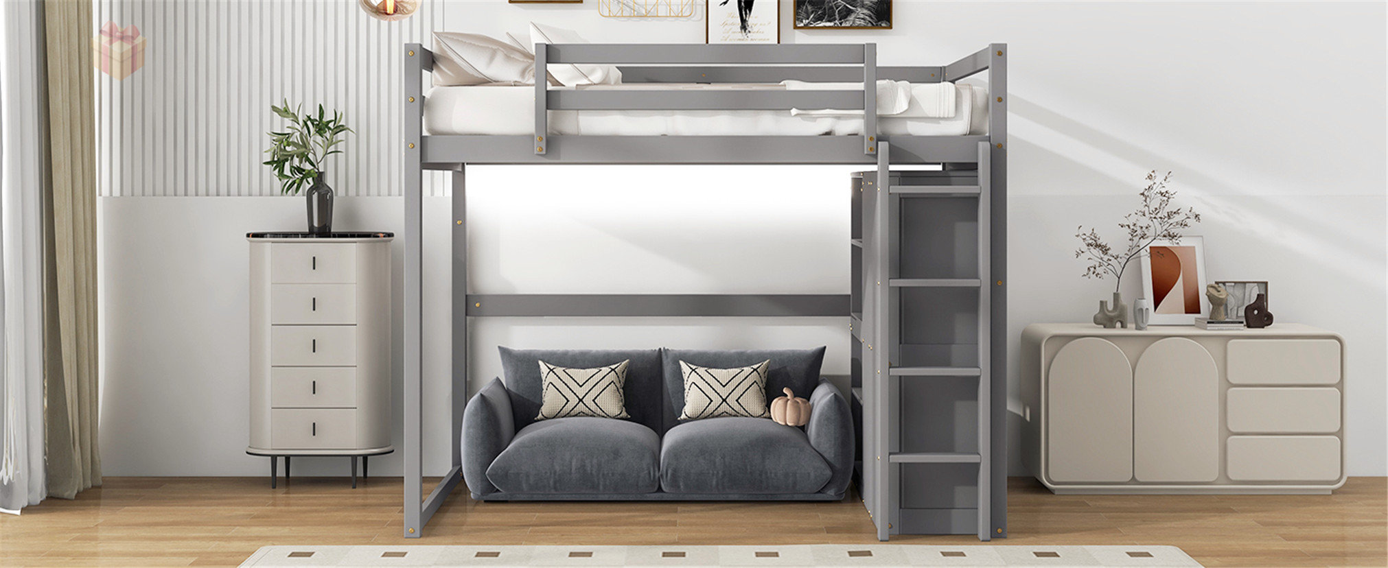 Harriet Bee Versatile Loft Bed with Integrated Wardrobe and Storage ...