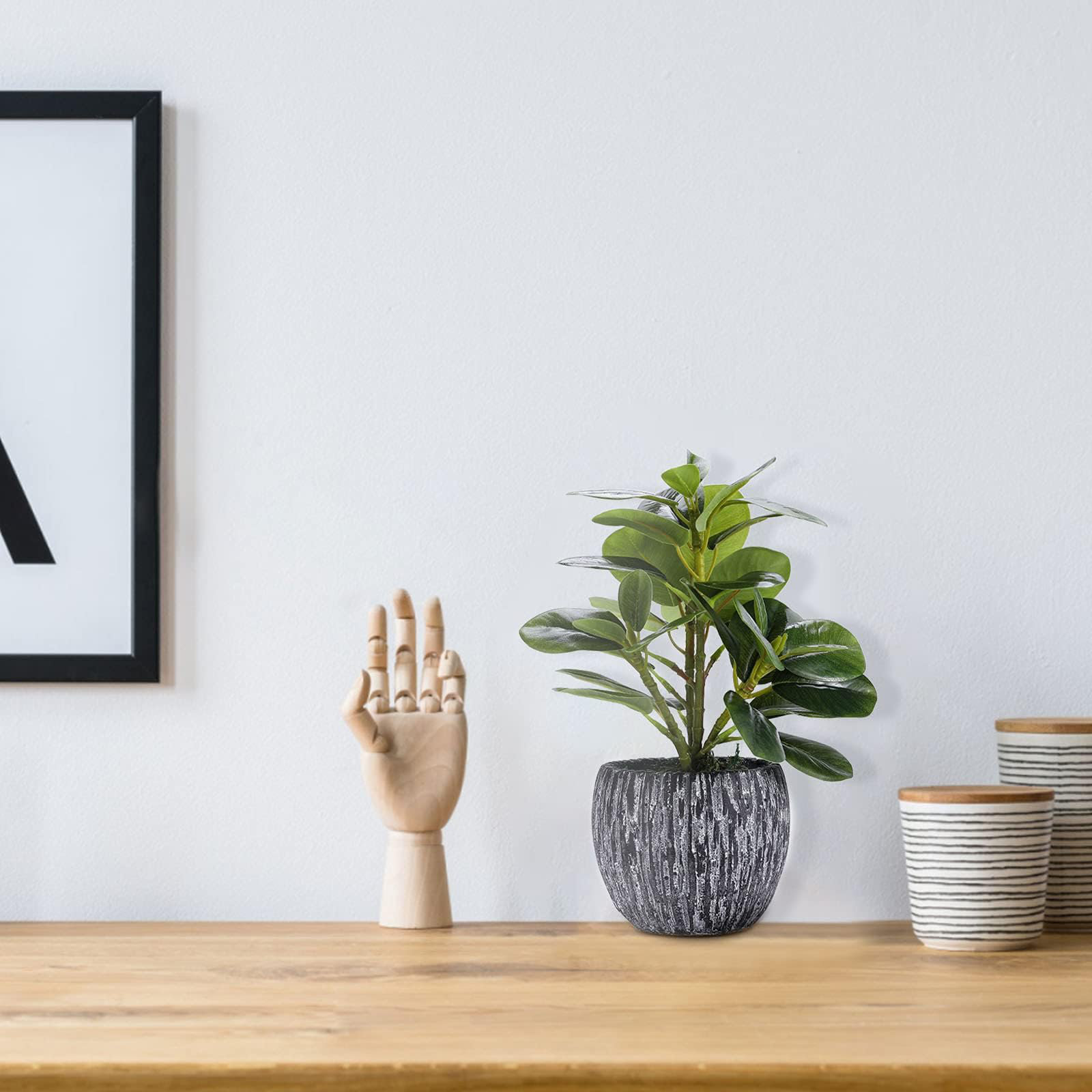 Primrue Artificial Potted Plant, Real Touch Artificial Oak Leaf ...