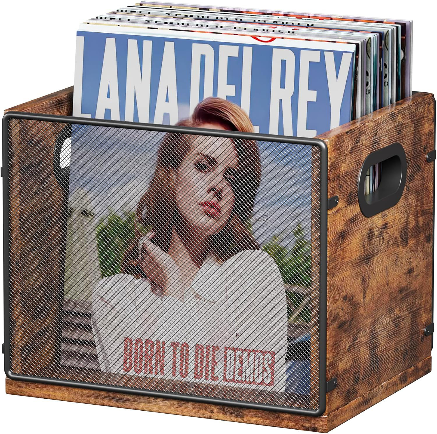 Trent Austin Design® Wooden & Metal Record Crate - Vinyl Album Holder ...