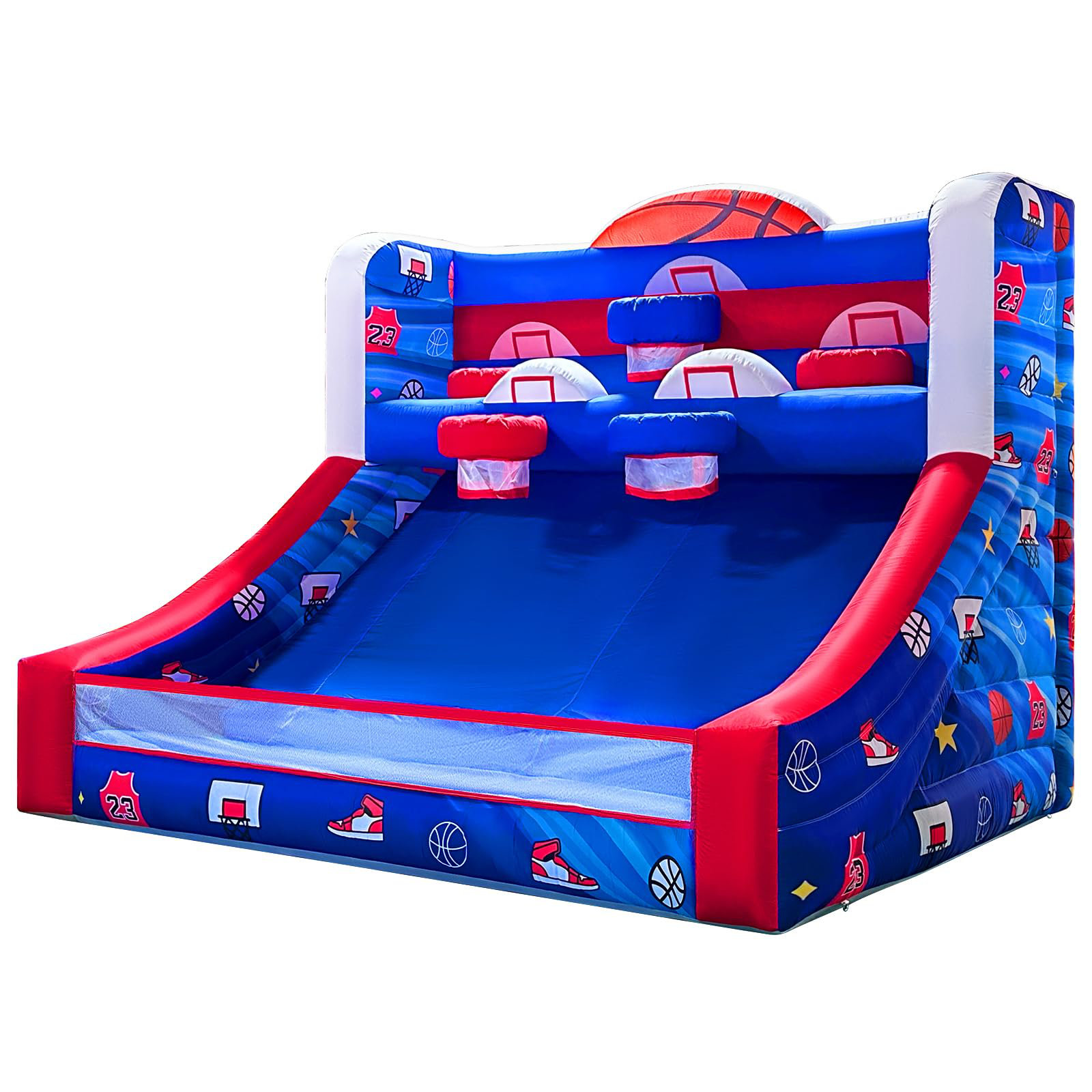 GR8FUN 13Ft Inflatable Basketball Hoop Game with 5 Hoops & Blower ...