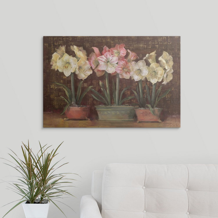 August Grove® 'Amaryllis on Brown' - Print | Wayfair
