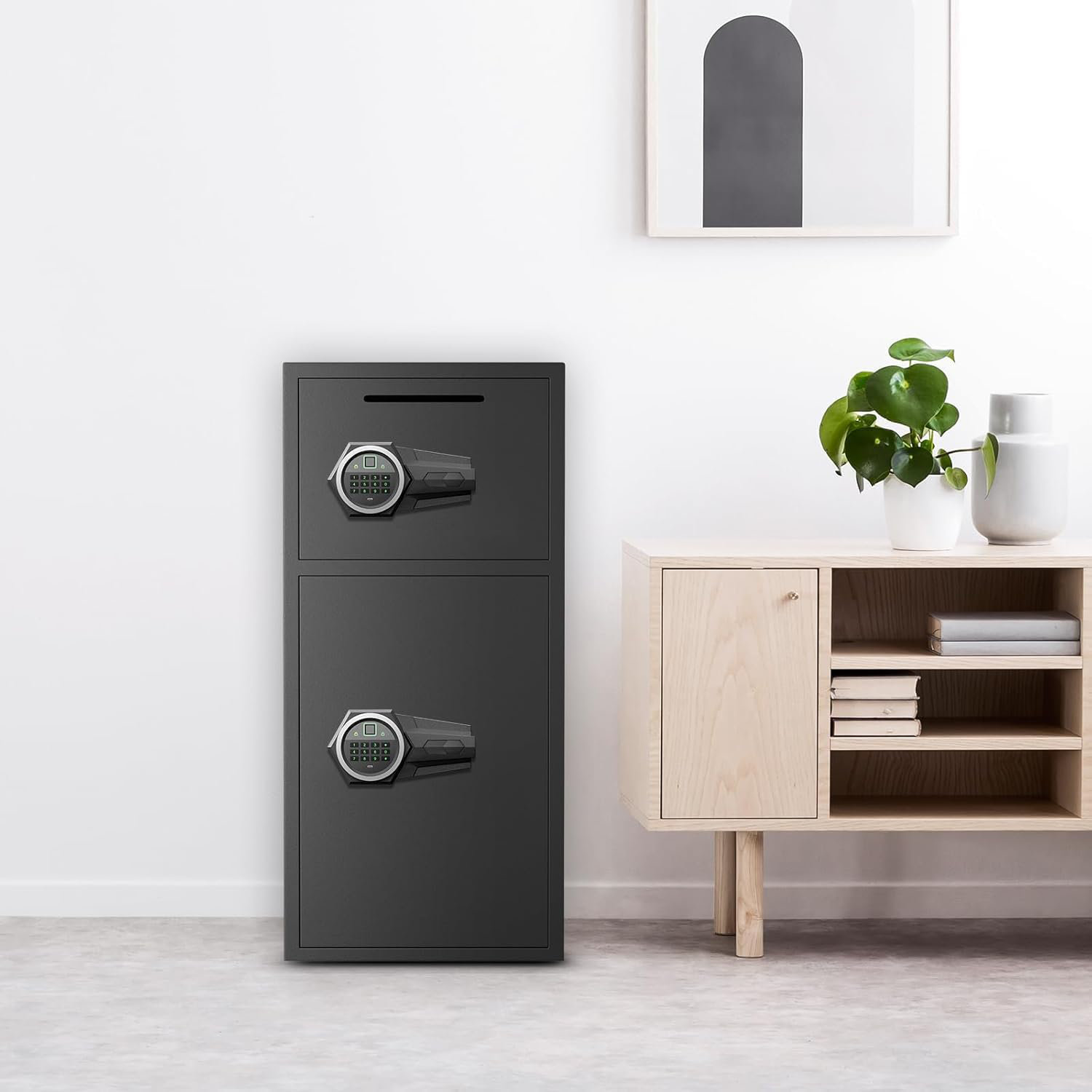 Re Labida Floor 6.5 Cub Large Home Safe Fireproof Waterproof, Biometric ...