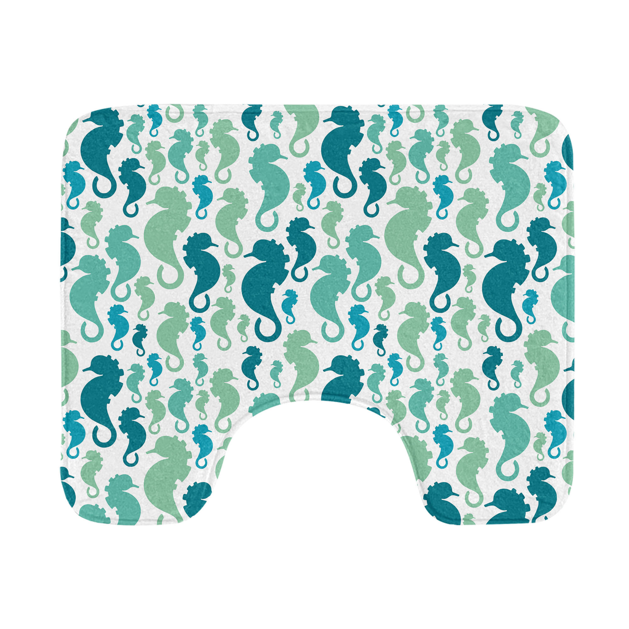 East Urban Home Seahorse Toilet Mat U-Shape Bathroom Rug 20" Sea Green ...