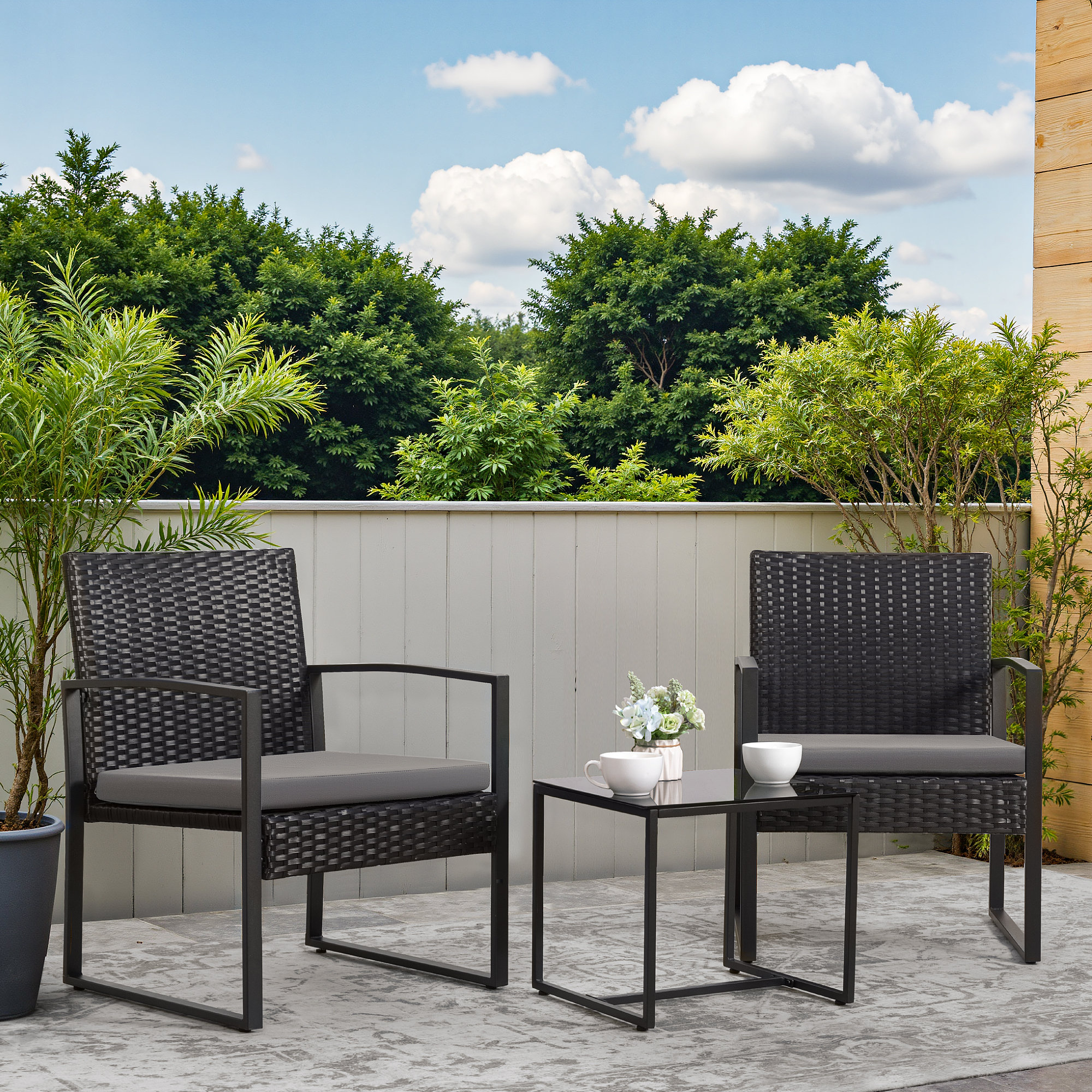 Ebern Designs Moncure 3 Piece Seating Group with Cushions & Reviews ...
