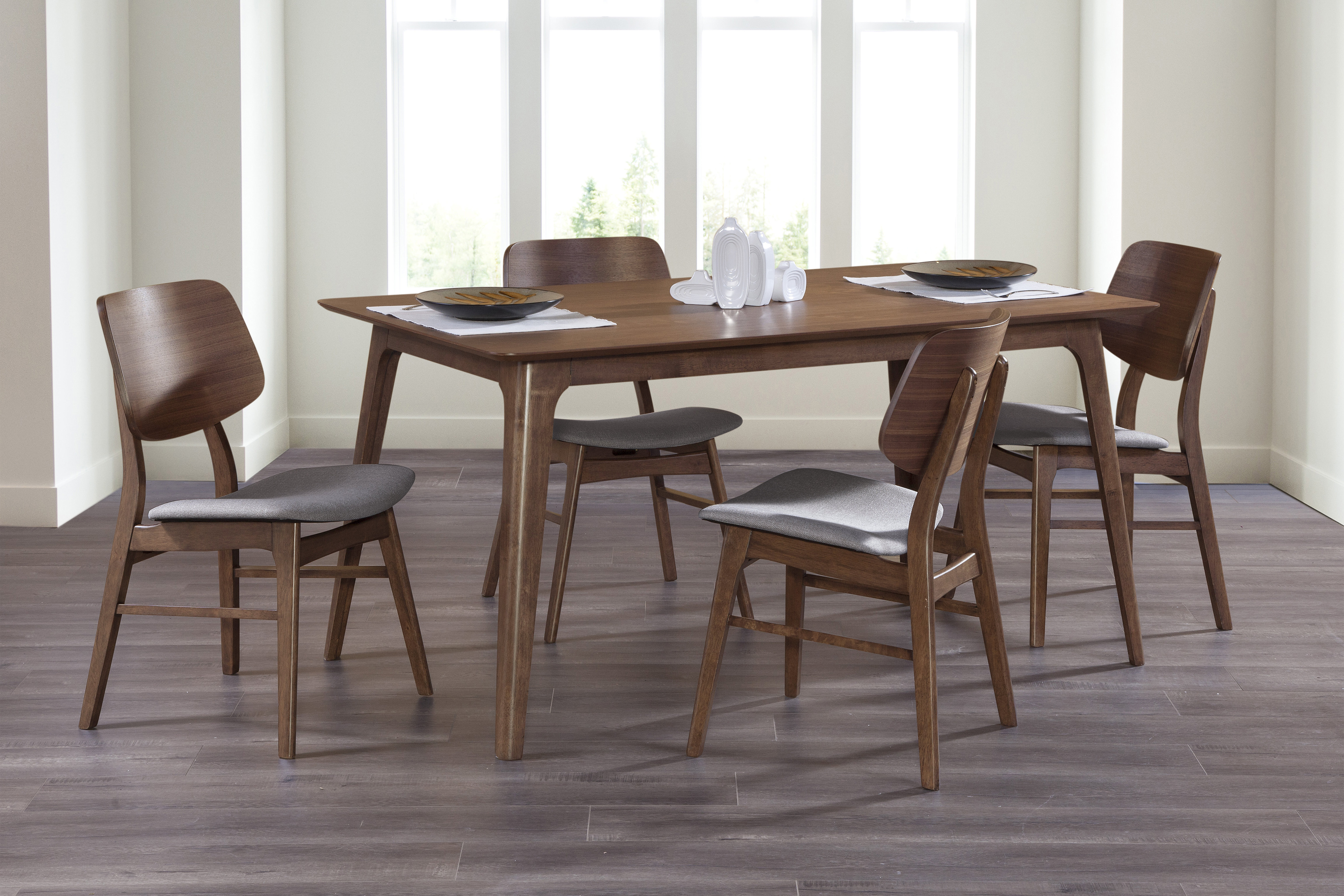 George Oliver Lyan Wood Dining Set with Rectangle Table And Chairs ...
