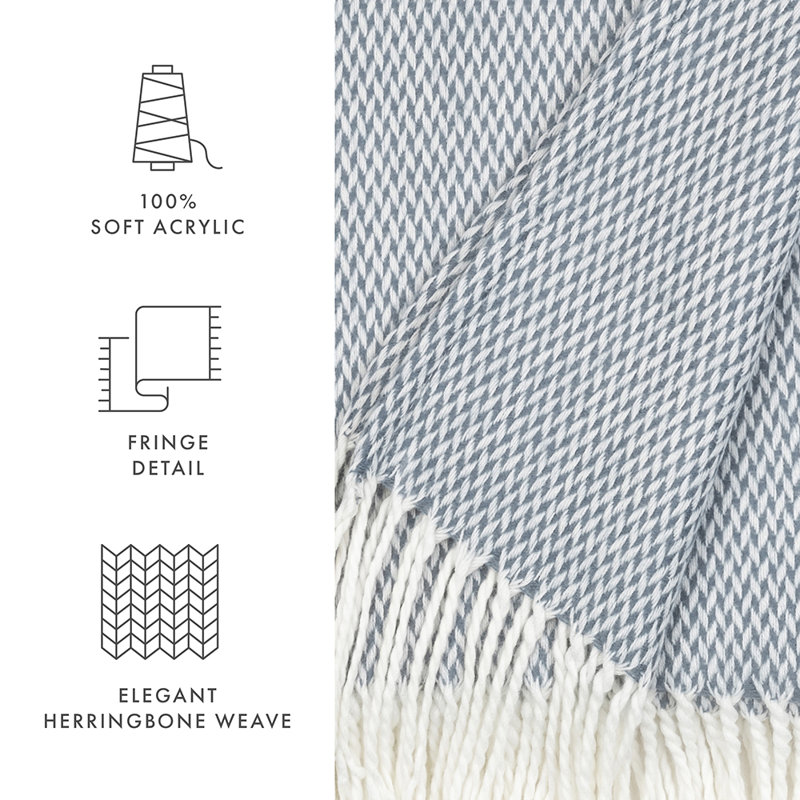 IEnjoy Home Herringbone Fringe Throw Blanket & Reviews | Wayfair