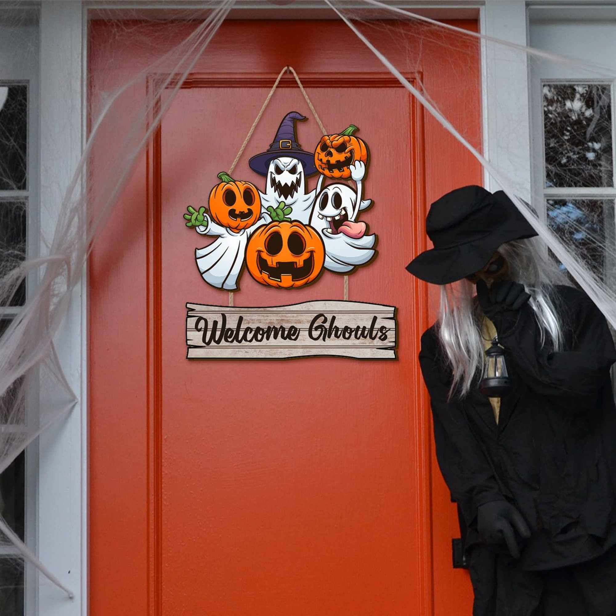 The Holiday Aisle® Welcome Ghouls Halloween Decorations, Ghost Wall ...