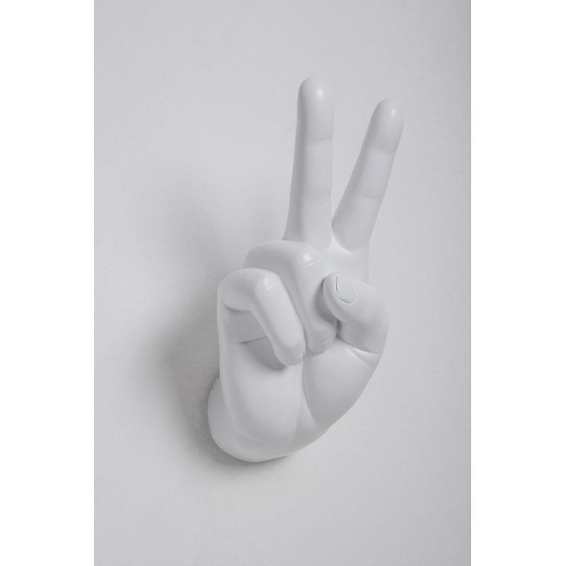 Wrought Studio™ Serap White Peace Hand Wall Mount - 8.5" tall & Reviews ...