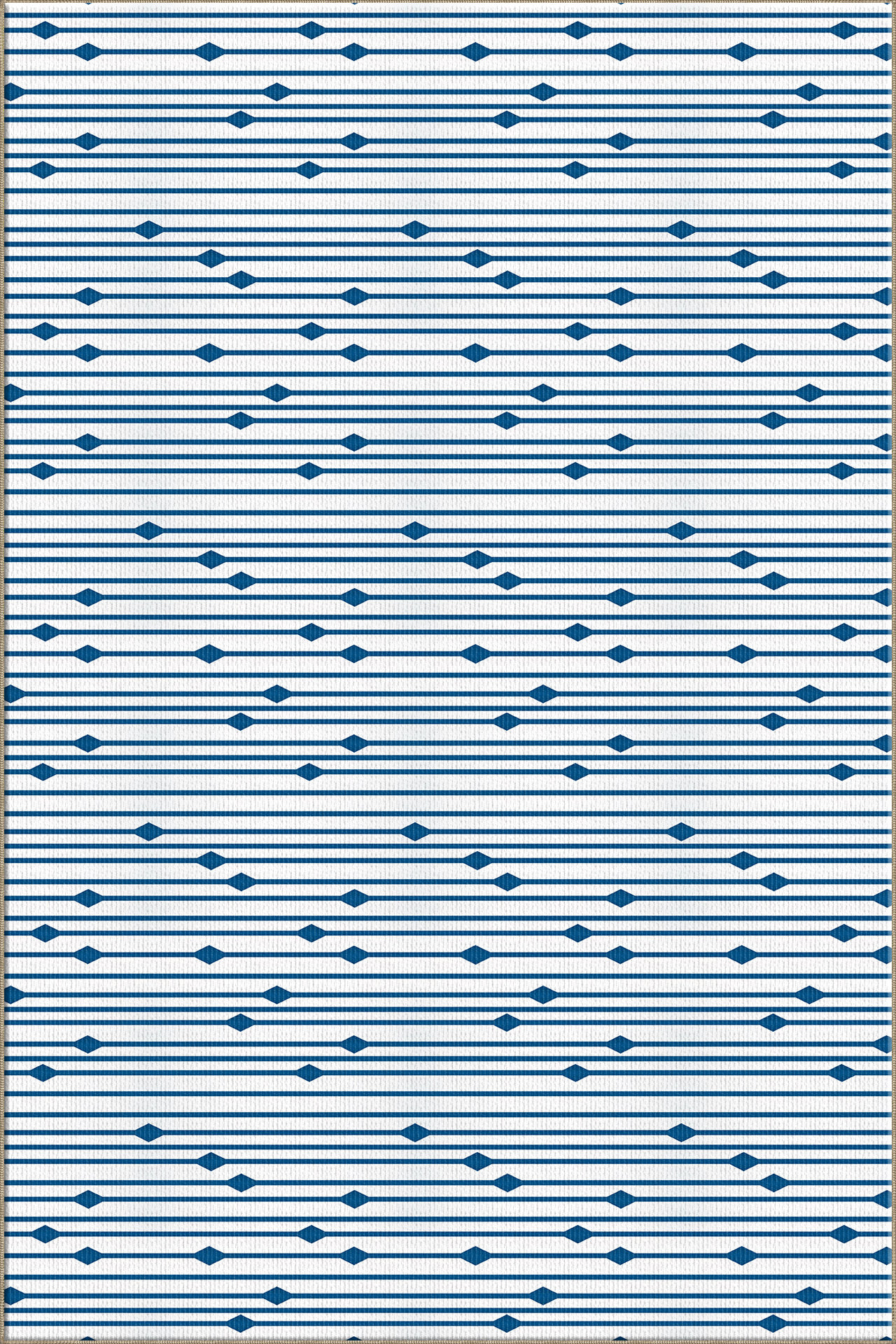 Hokku Designs Mariand Blue and White Stripe Pattern Washable Area Rug ...