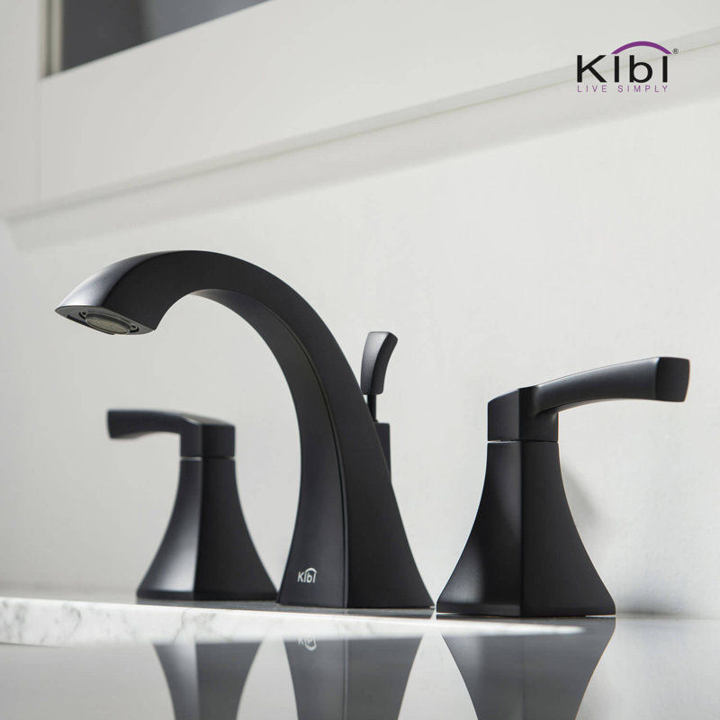 KIBI USA Pyramid Widespread 2-handle Bathroom Faucet with Drain ...