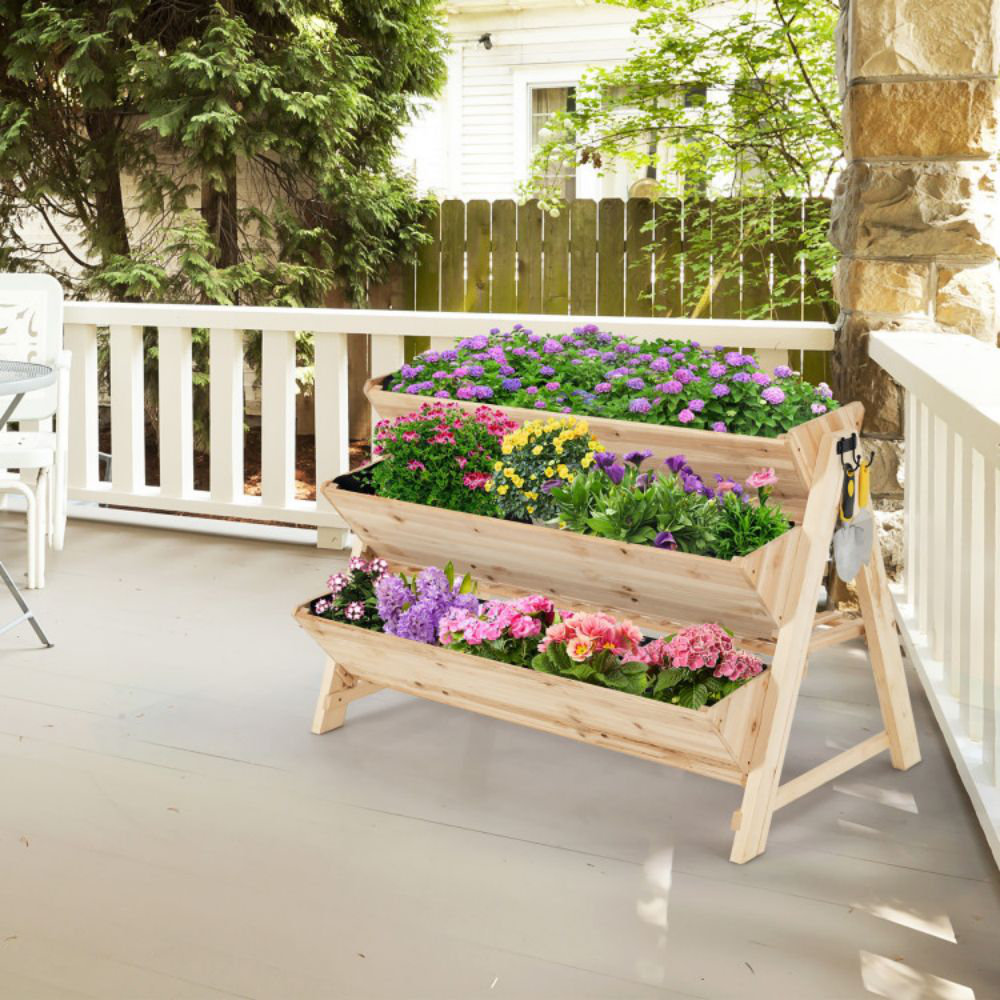 Arlmont & Co. Boîte à fleurs en bois à 3 niveaux Katavion - Wayfair Canada
