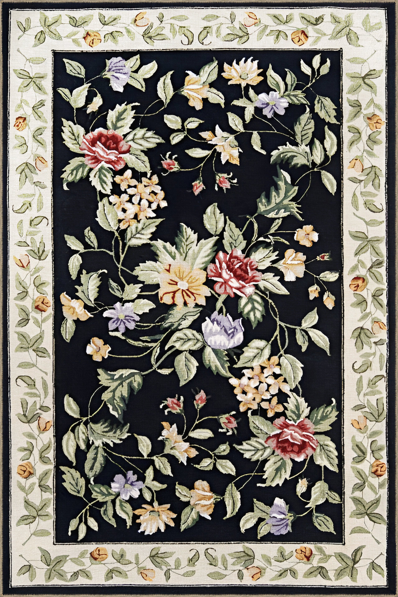 Red Barrel Studio® Black-Beige Themed Multi-Colored Floral Rose ...