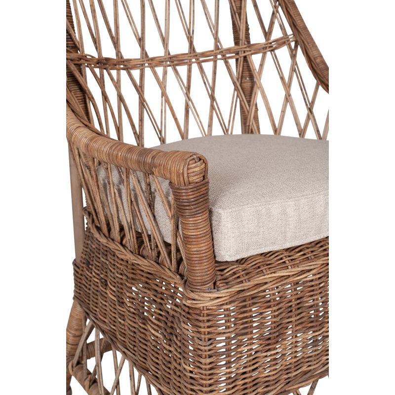 Sand & Stable™ Bruton Cross Back Arm Chair in Brown & Reviews | Wayfair