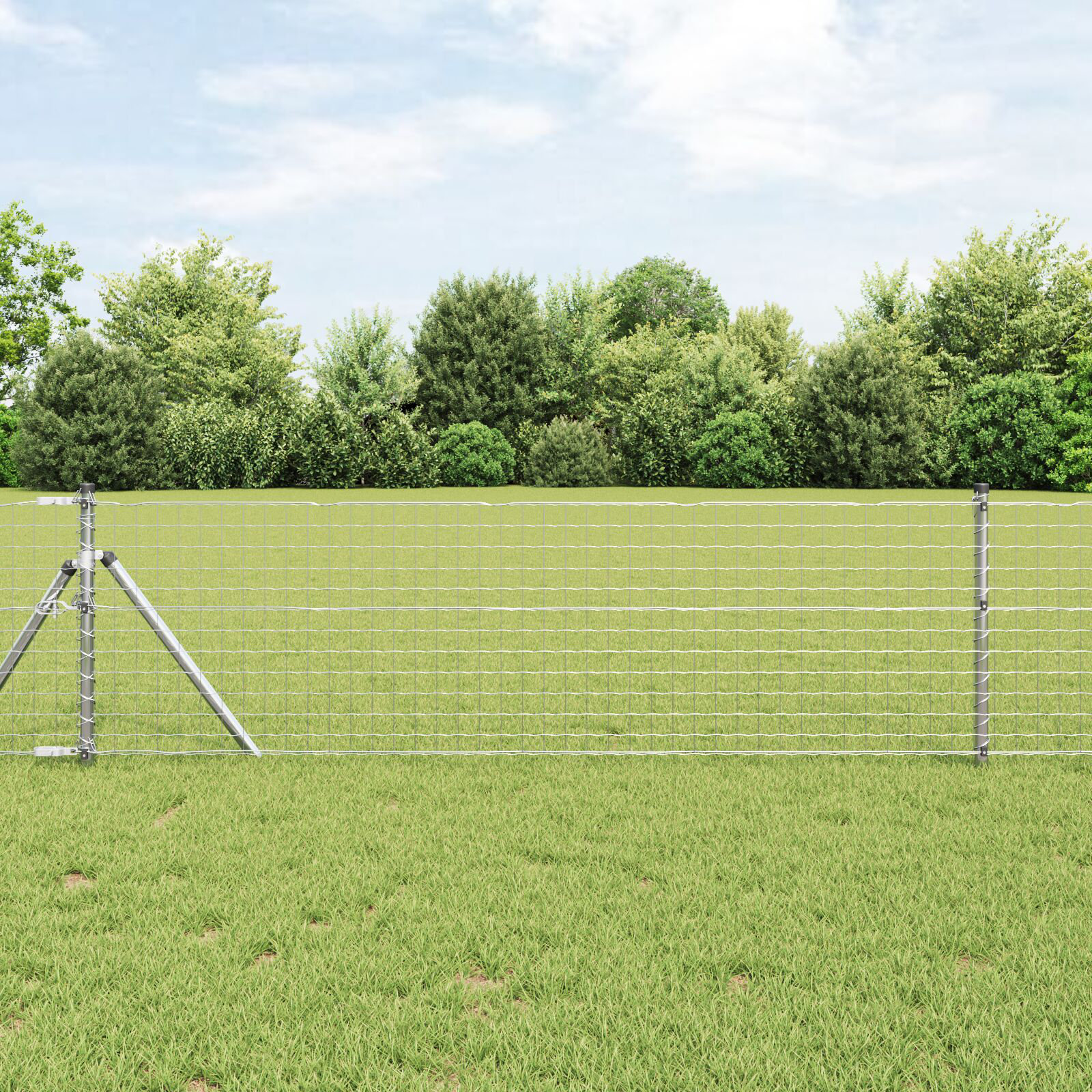 vidaXL 100cm H x 3.2cm W Galvanised Steel Fencing Kits | Wayfair.co.uk