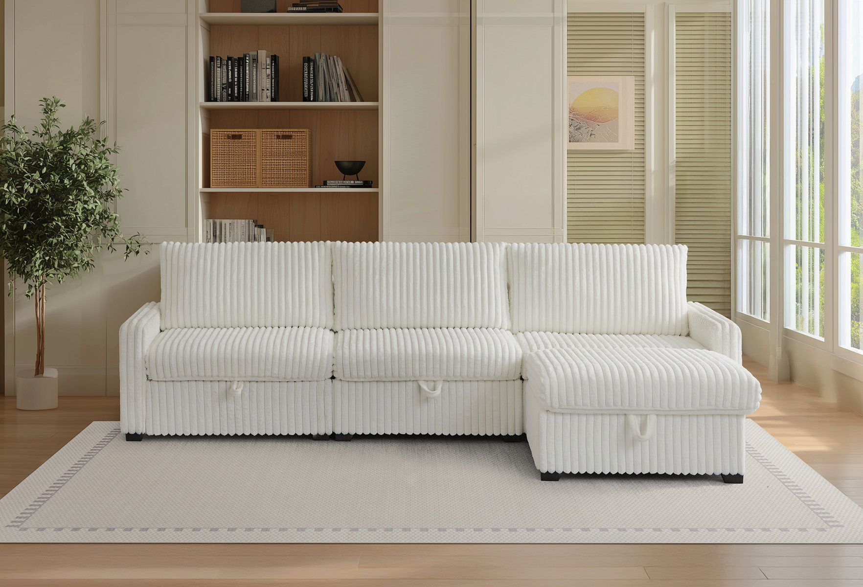 Winston Porter Living Room 3+1 Upholstered Sofa With Fabric Surface ...