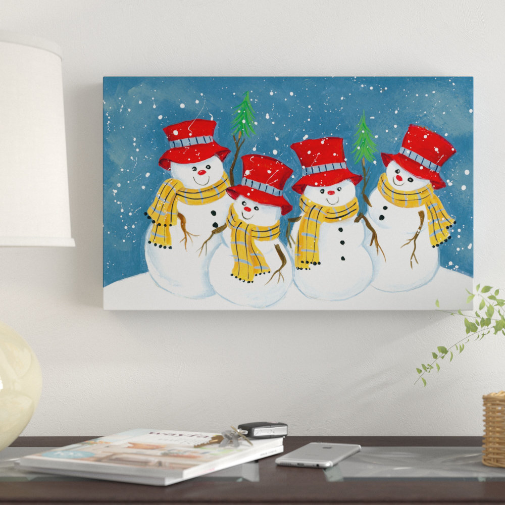 The Holiday Aisle® 'Snow Family Of 4' Canvas Art | Wayfair