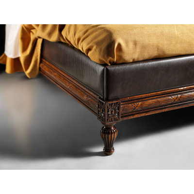 David Michael Upholstered Leather Bed | Perigold