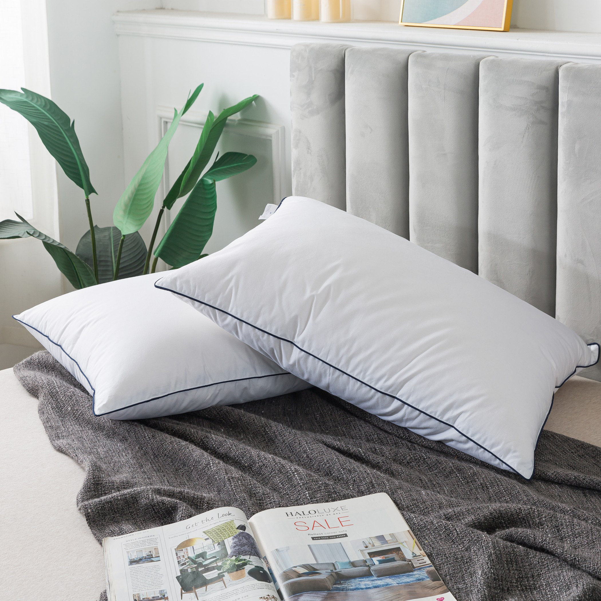Alwyn Home Stina European Down and Nano Feather Medium Support Pillow ...