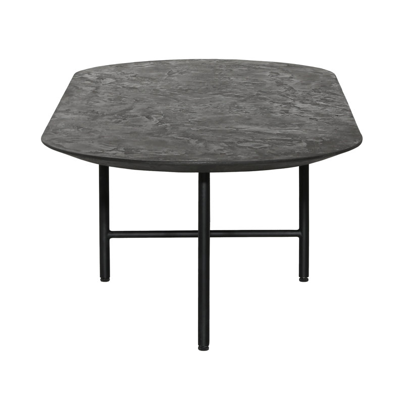Dovetail Furniture Leigh Micro Cement Coffee Table, Black | Perigold