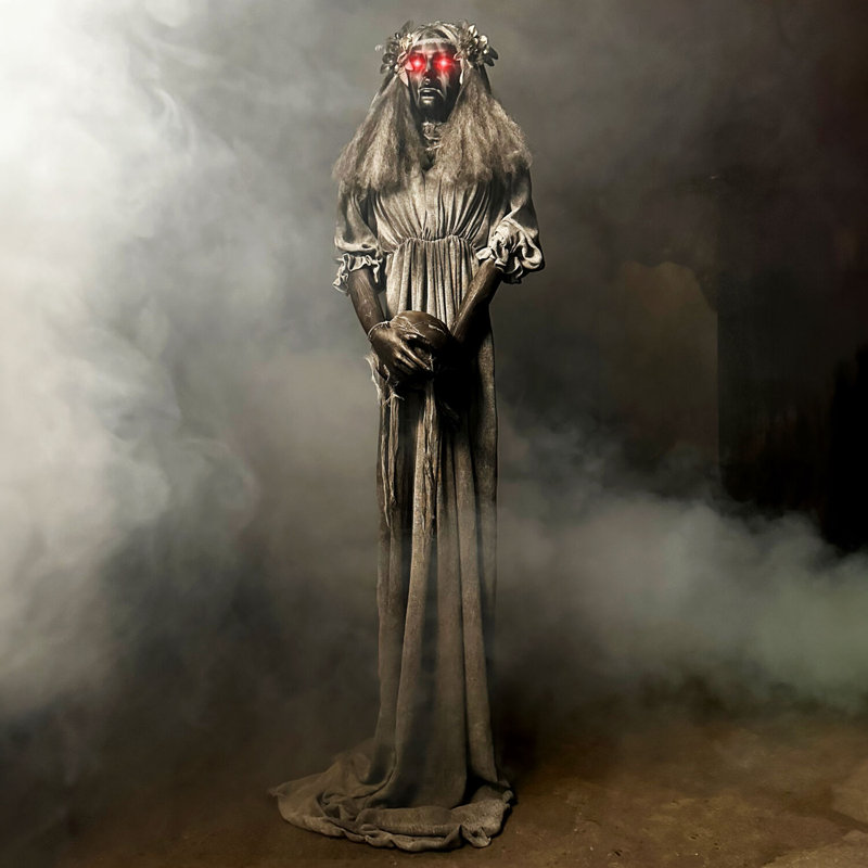 Haunted Hill Farm Lifesize Animatronic Haunted Lady Statue with Lights ...