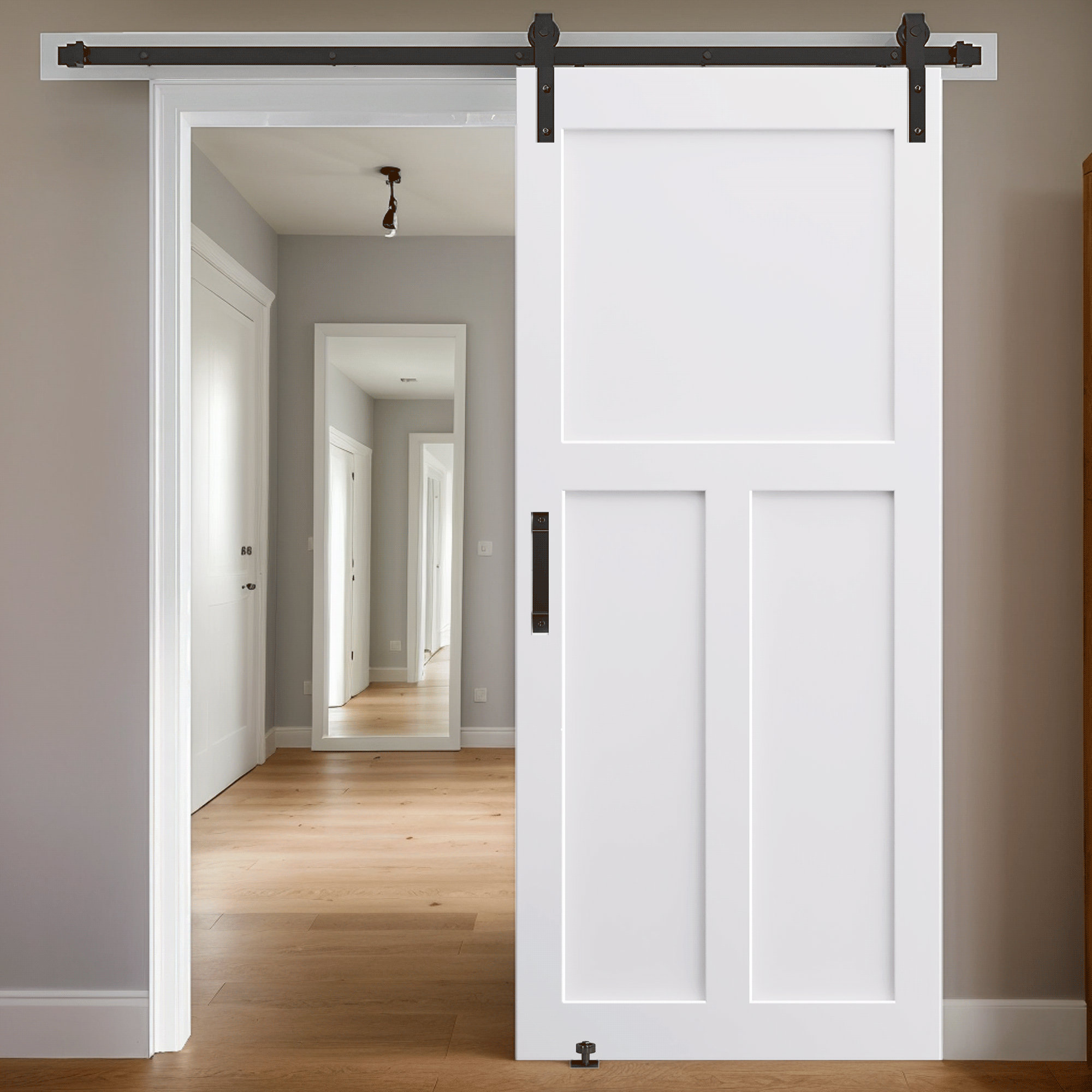 Visco Link Modern 32x84" "T" Style Panel Real Primed Door Slab with 6 ...